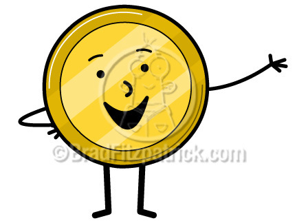 Cartoon Coin Clip Art Character