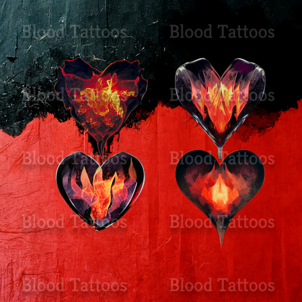  Burning Heart Tattoos 