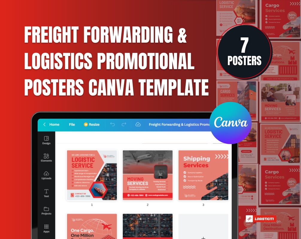 Freight Forwarding & Logistics Promotional Posters CANVA Template