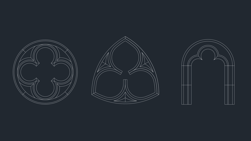 Free Gothic Shapes in Autocad