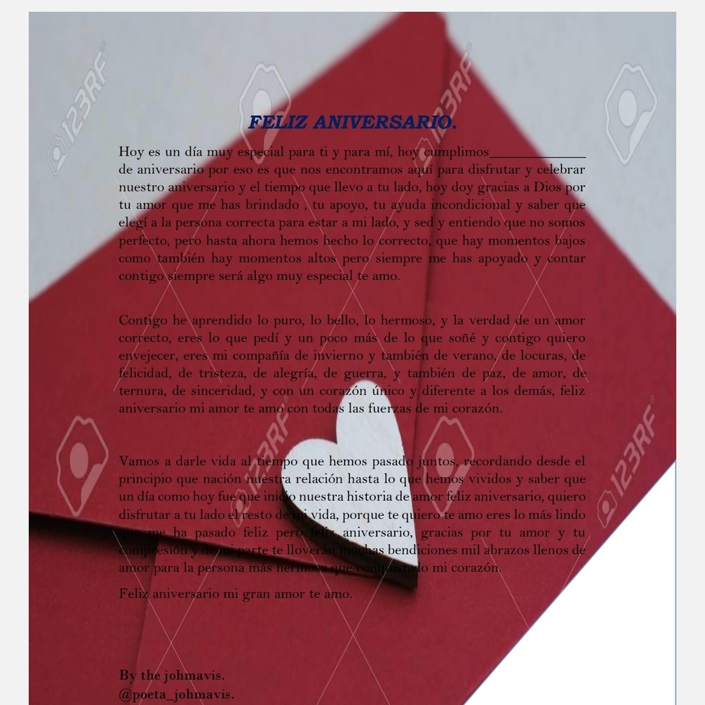 Feliz aniversario amor.