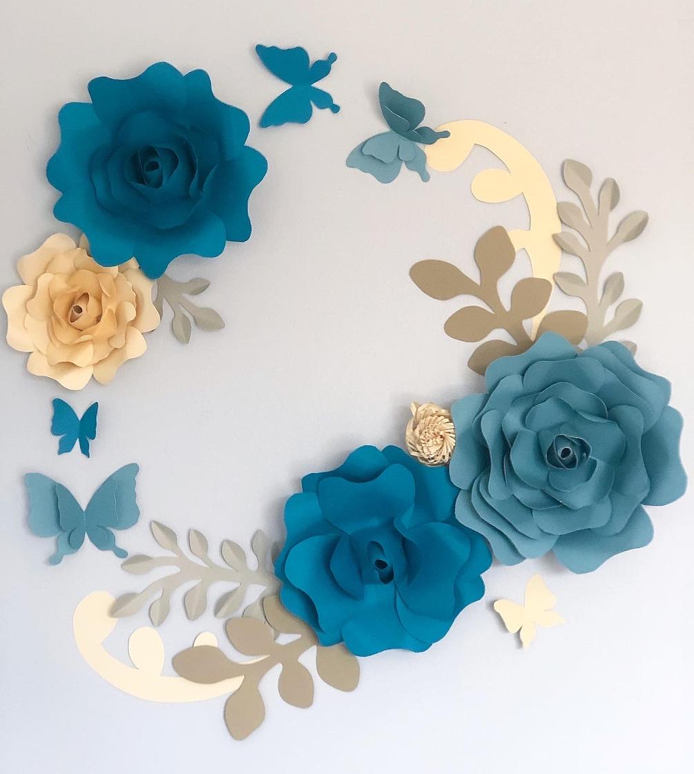 “Blueberry” paper flower set