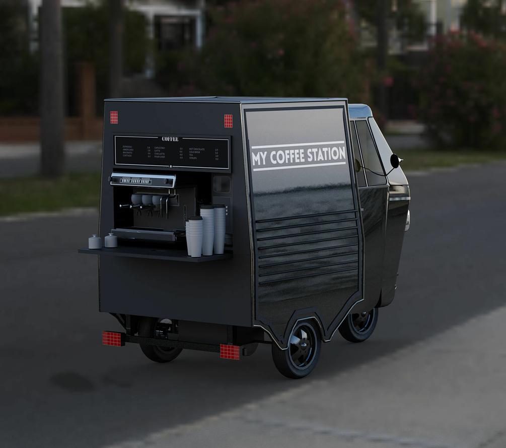 Piaggio Ape coffee van 3D model