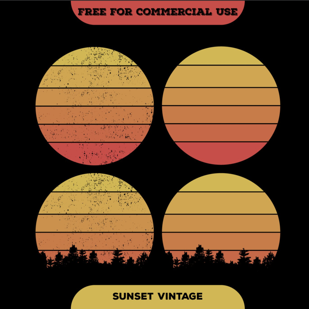 Sunset Vintage Retro Style (4 items)