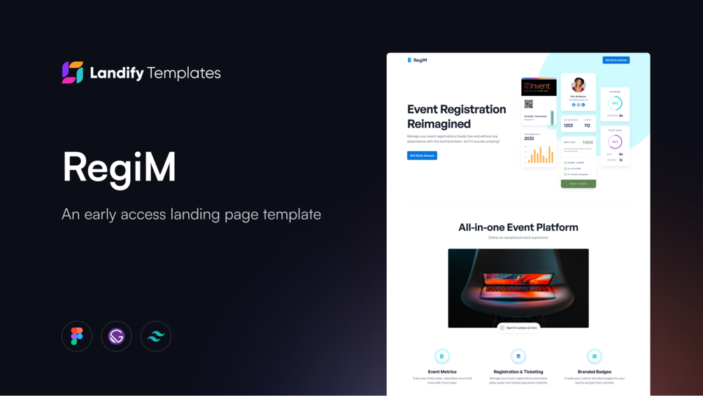 RegiM - Early access landing page template