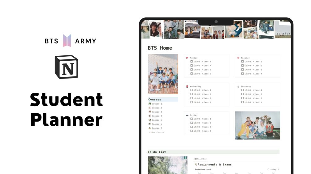 Notion Student Planner - BTS