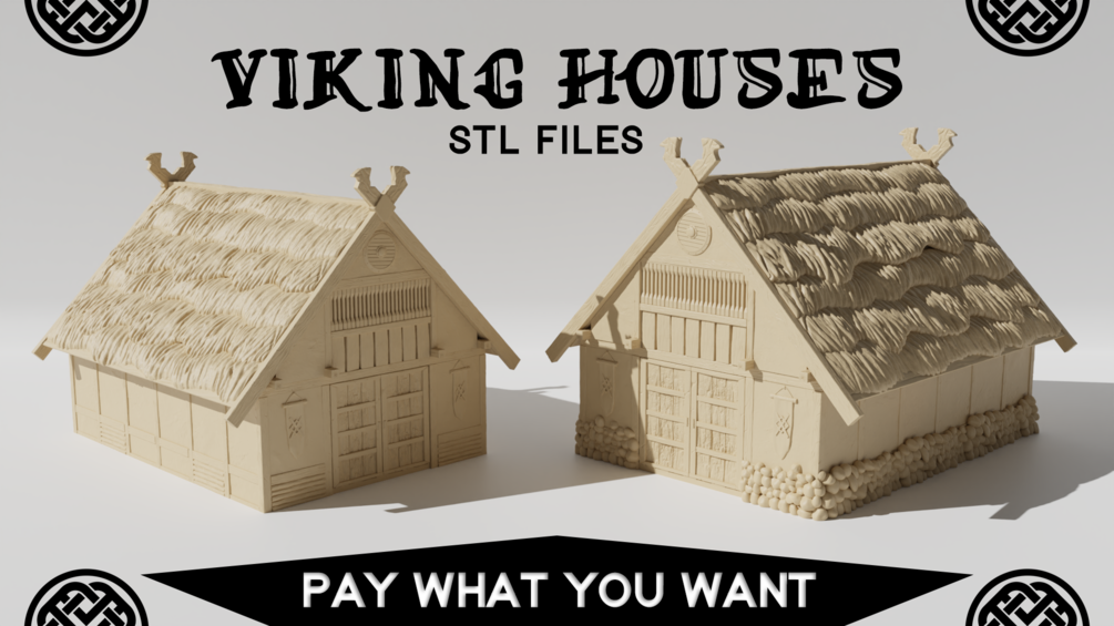 Viking Houses - 3D Printable STL Files - Personal Use