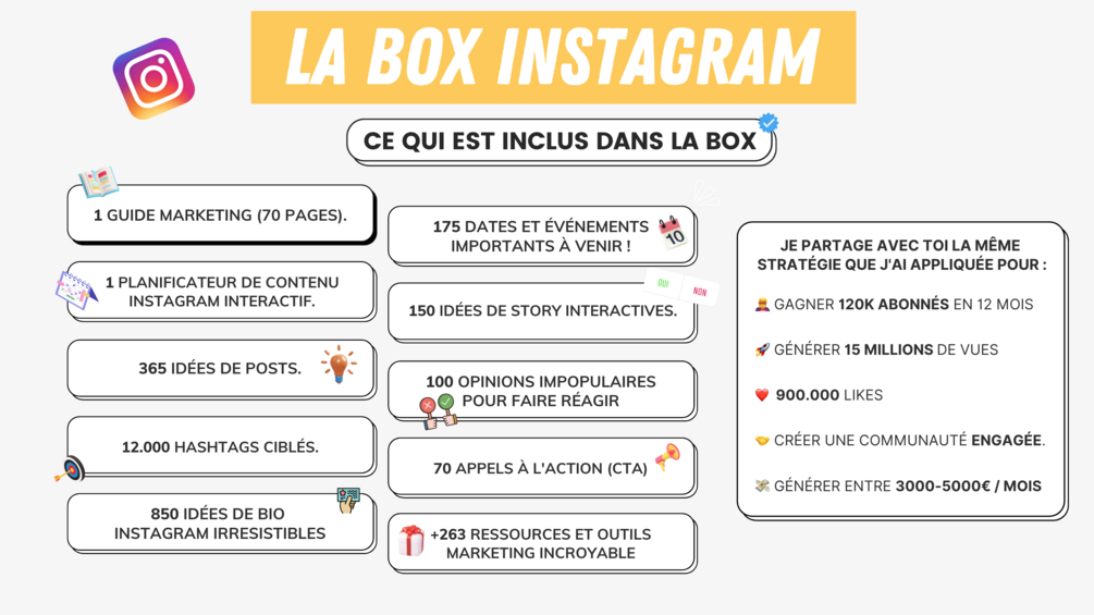 La Box Instagram pour Percer en 365 jours (-50%)