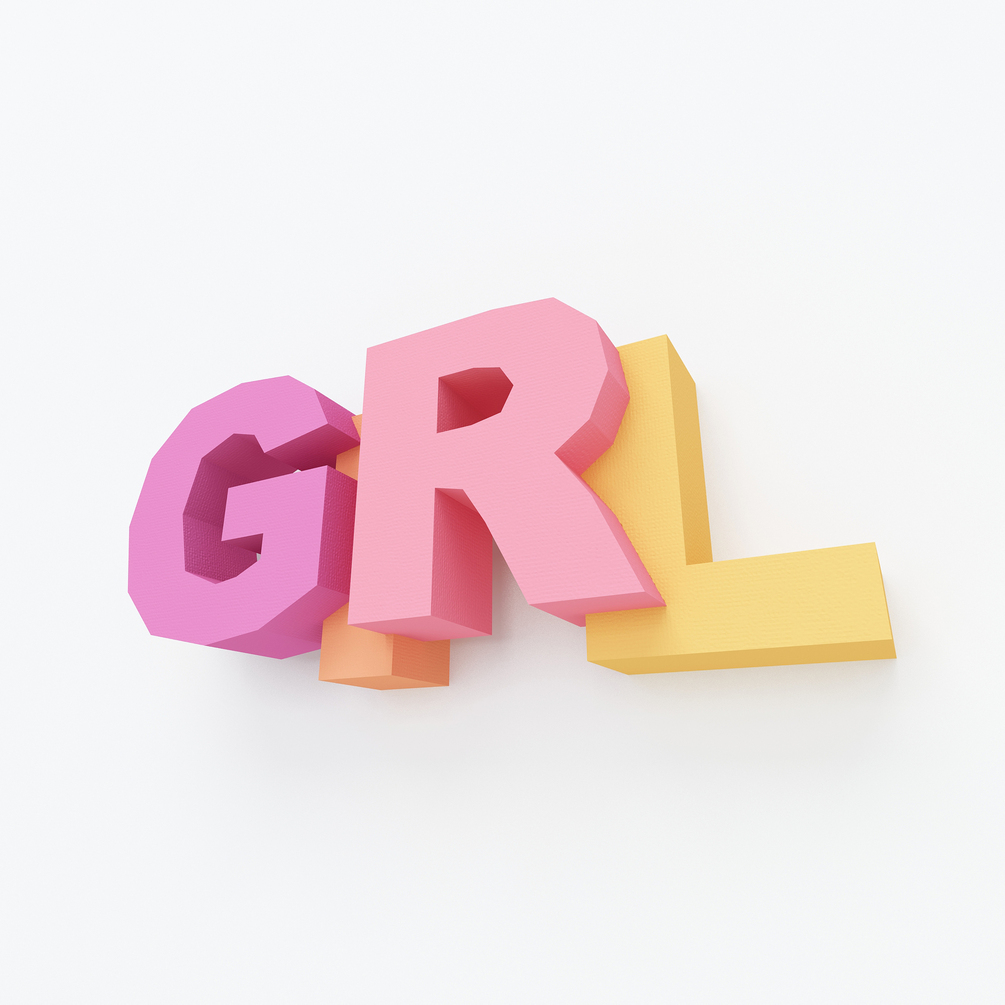 Low Poly Paper Craft Word Girl 3D Paper Craft Letters Low Poly