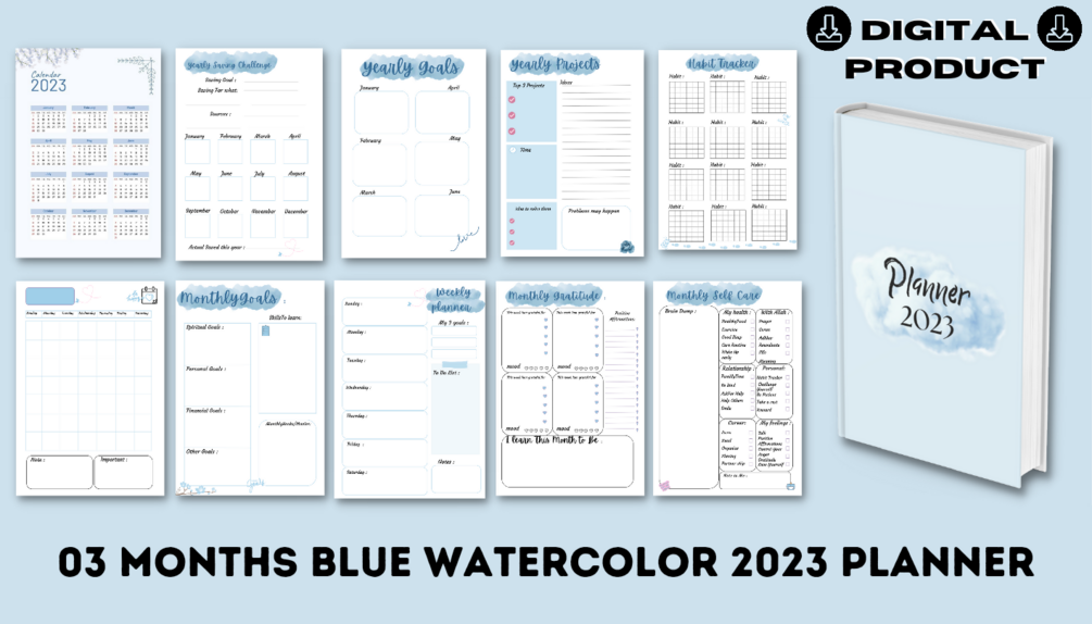 03 Month 2023 Planner for Q1/Q2/Q3/Q4