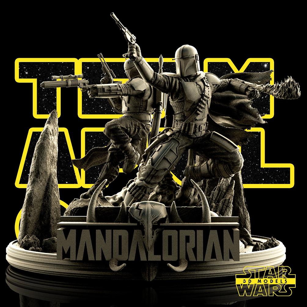 Diorama Base- Mandalorian and Boba Fett Star Wars 3D Models - Tested ...