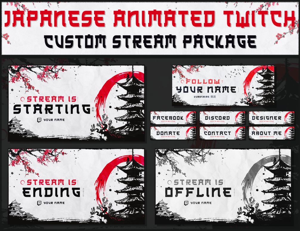 Japanese Animated Stream Overlay | Twitch | Youtube | Anime | Manga ...