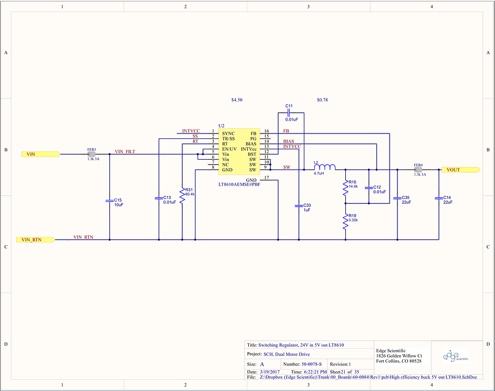 High efficiency buck 5V out LT8610
