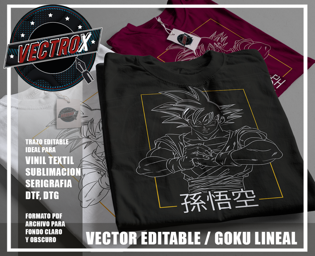 Vector Editable - Goku Lineal
