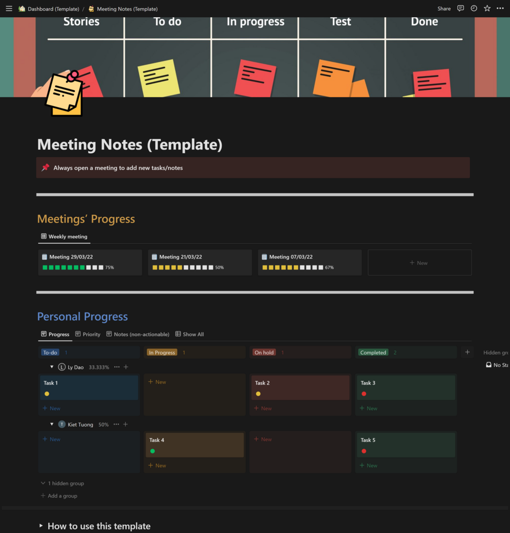 👥 MEETING NOTES - Notion Template