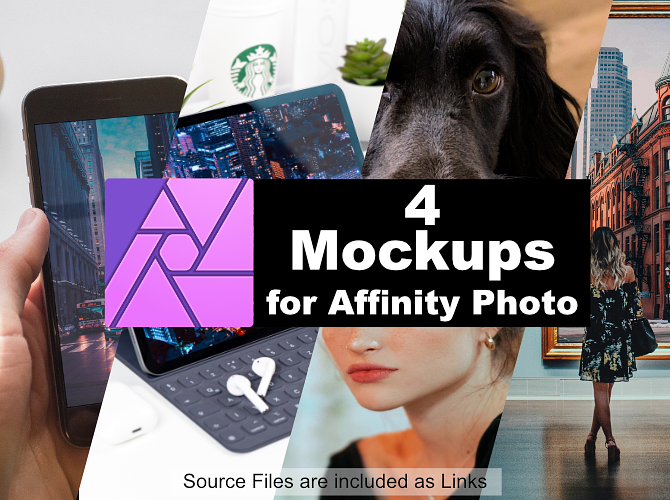 4 Mockups for Affinity Photo / Small Pack