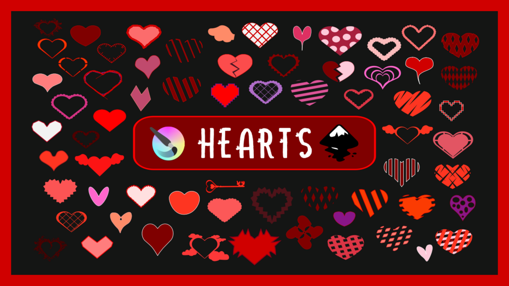 Hearts Vector/Symbol Library for krita & Inkscape