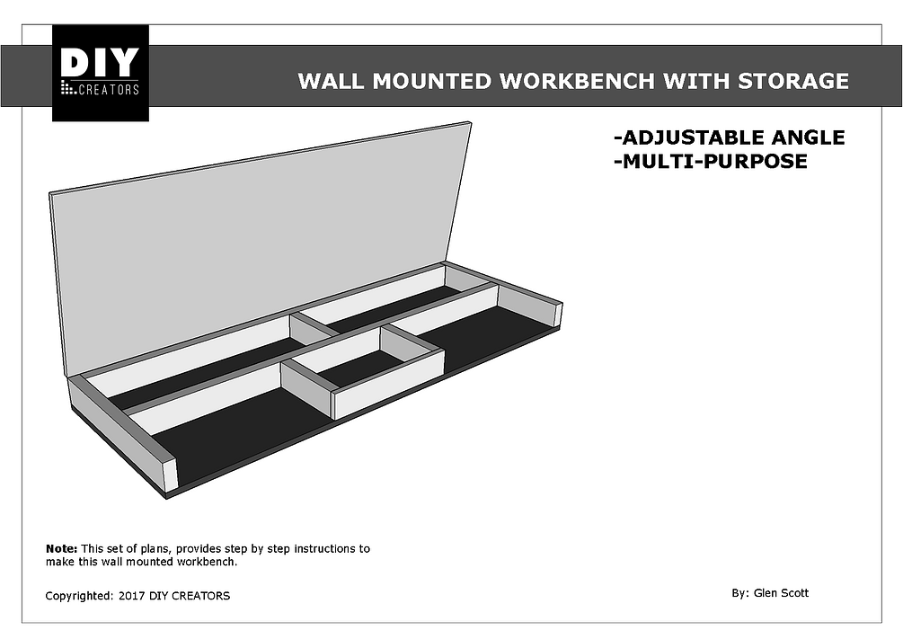 Adjustable Wall Mounted Workbench With Storage