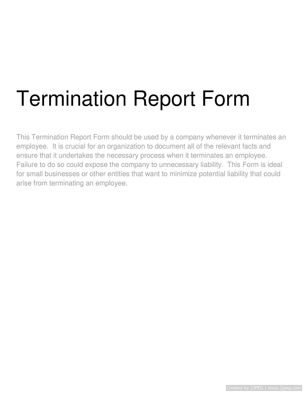 Termination Report Form