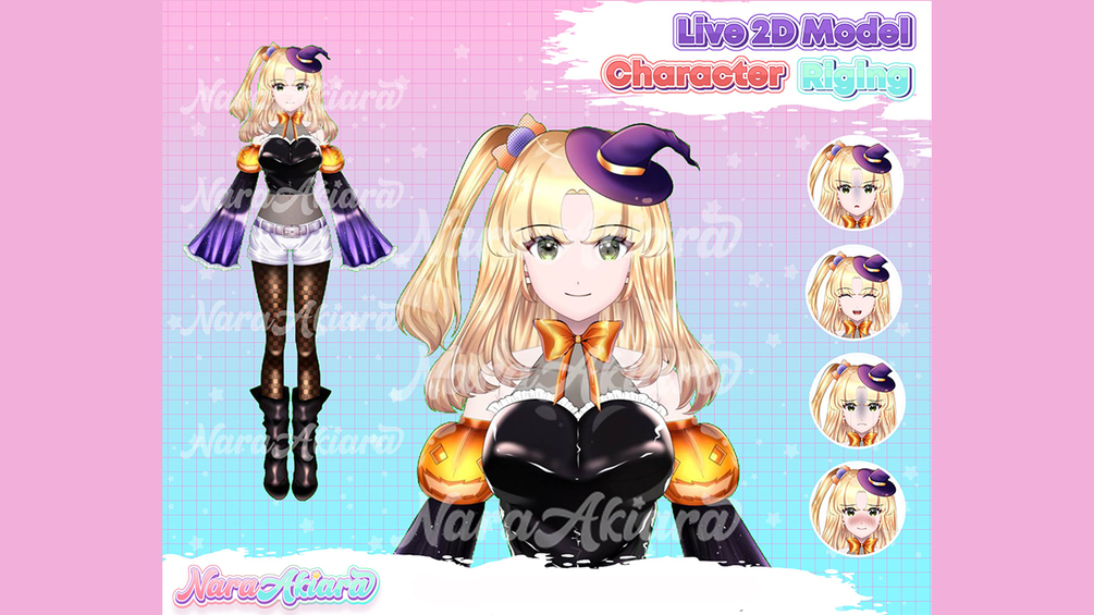 Vtuber Model and Rigging Anime Girl Halloween Costume 1 Premade, Live2d ...