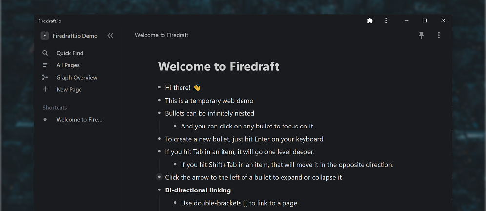 Firedraft.io - Note-taking and Knowledge Management App