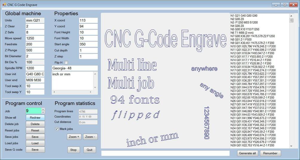 CNC G-Code Text Engraving