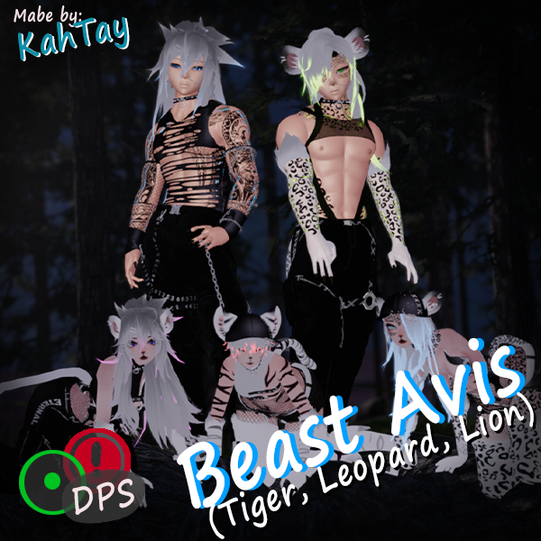 Kiara, Leona, Fang, Ace, and Everet (Beast Avatars) [VRChat Avatars]