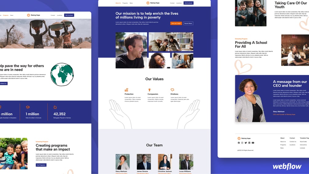 Raising Hope - Non-Profit Webflow CMS Template