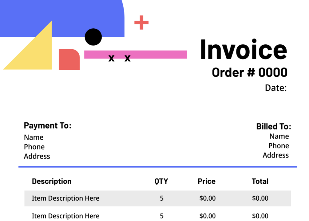 Stylish Trendy Invoice for Small Businesses, Agencies, Small Consulting ...