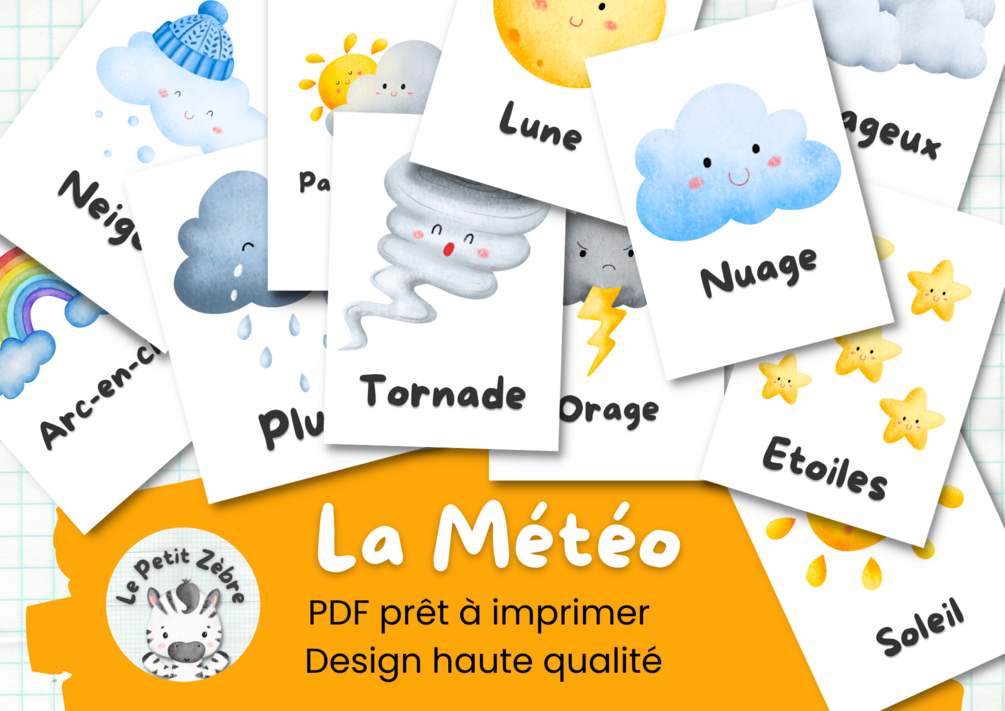 12 CARTES EDUCATIVES LA METEO