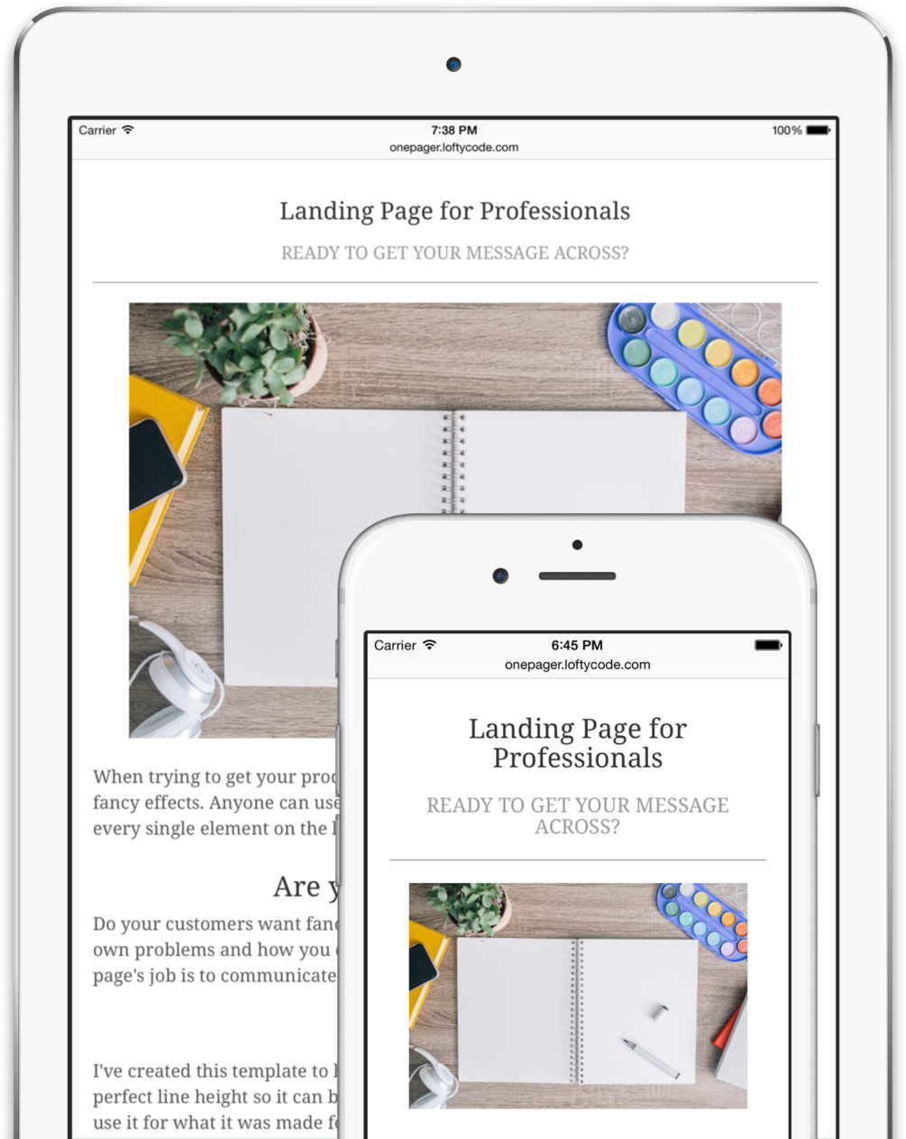 One Page Template for Professionals