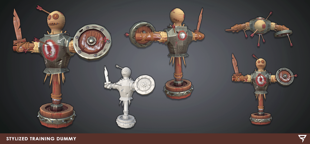 Stylized Training Dummy - 3d model