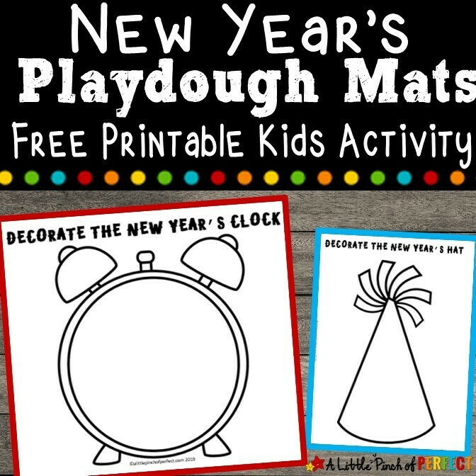 New Year's Kids Activity: Free Printable Playdough Mats