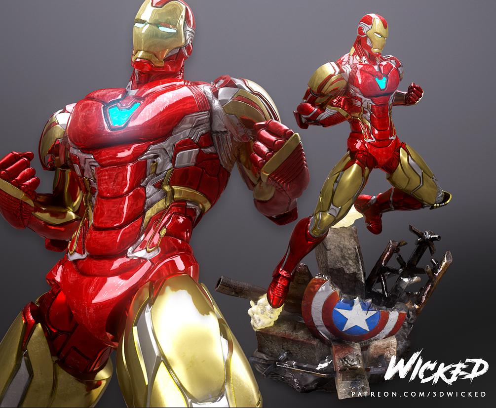 Wicked Marvel Avengers Iron man 3d Sculpture: STL ready for printing