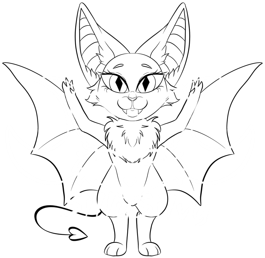 Chibi Bat Lineart