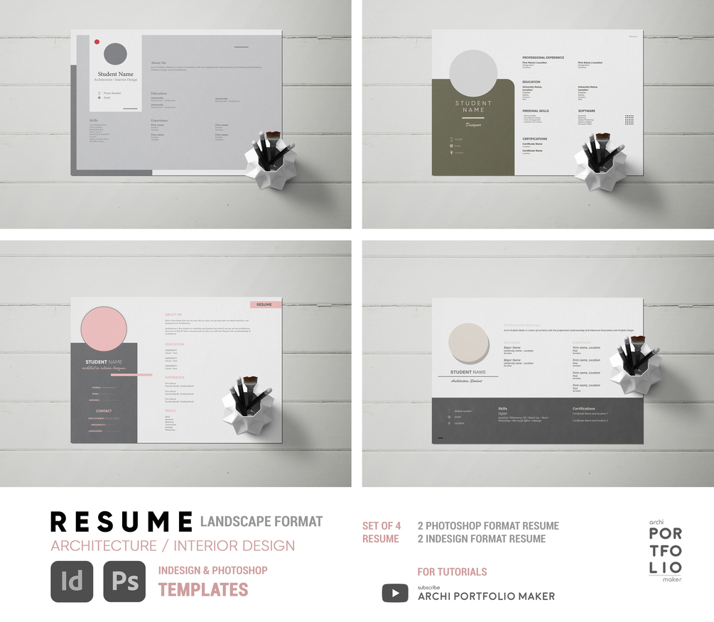 Landscape Resume Templates