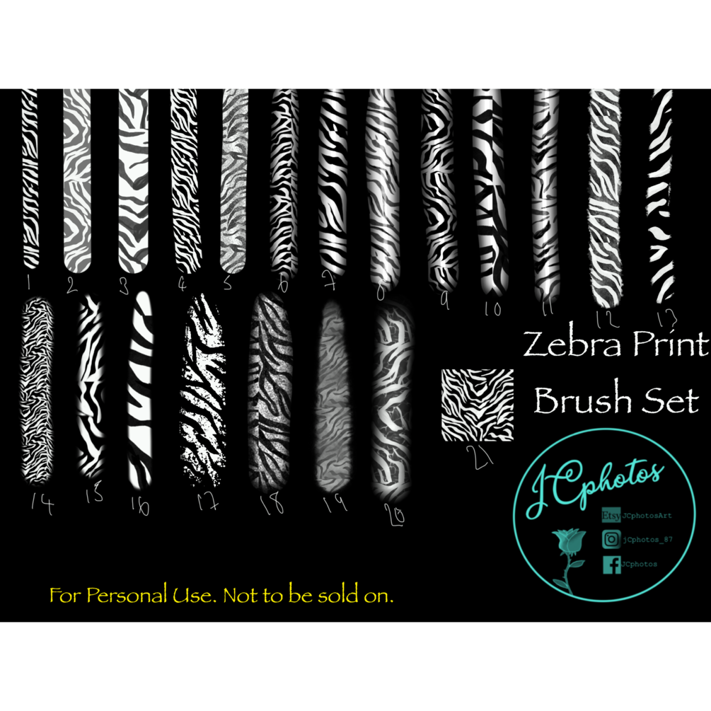 Zebra print Procreate brushes animal print