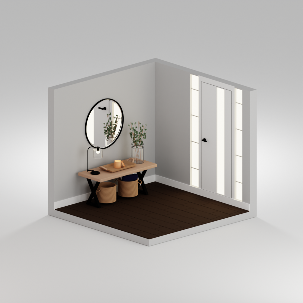 Modern House Entryway 3d Blender Model