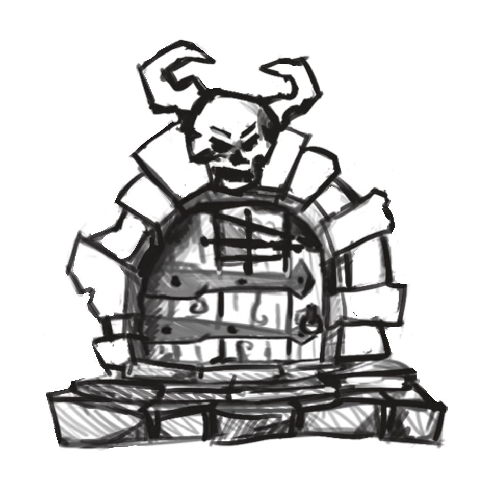 dungeon door reference image and base model