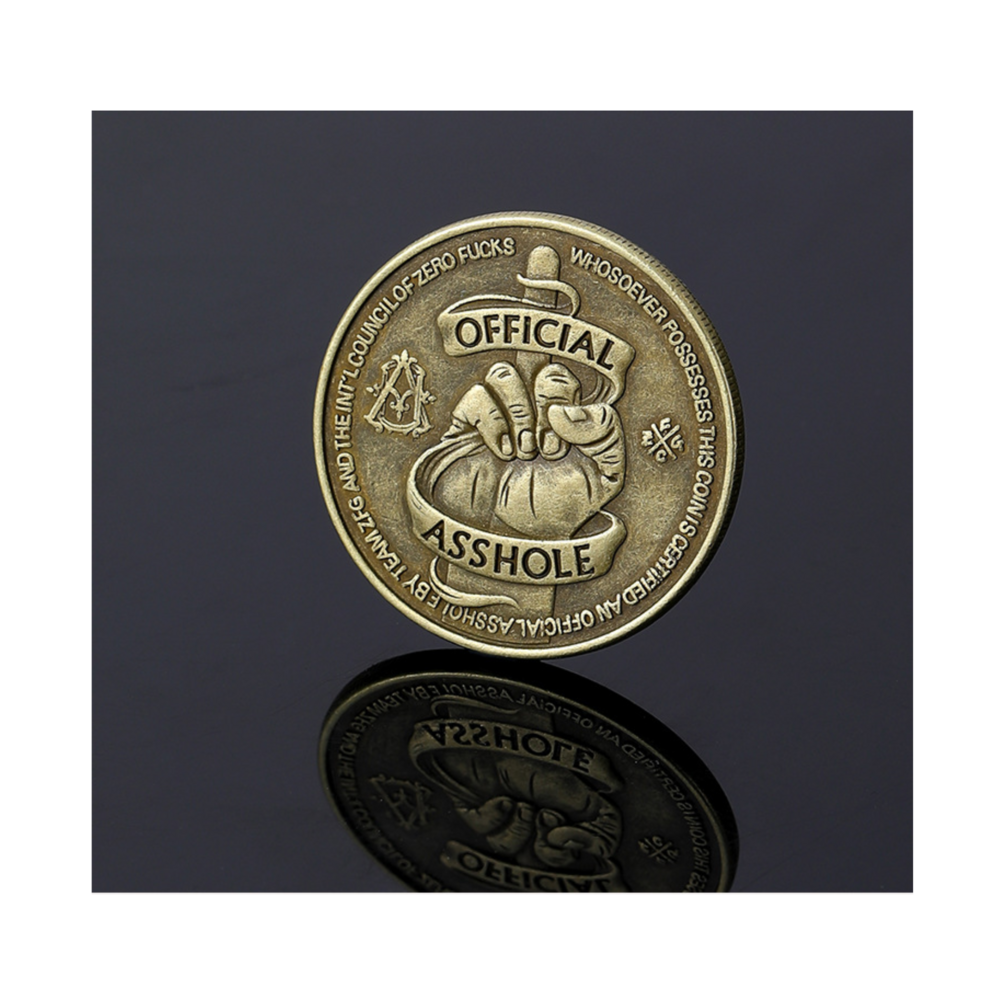 Official Asshole Coin, Zero Fucks Certify Coin, Middle Finger Coin ...