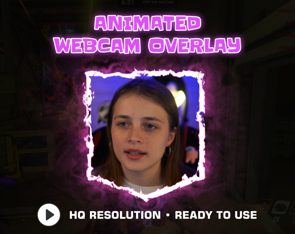 Animated Webcam Overlay for Twitch | Purple fire border