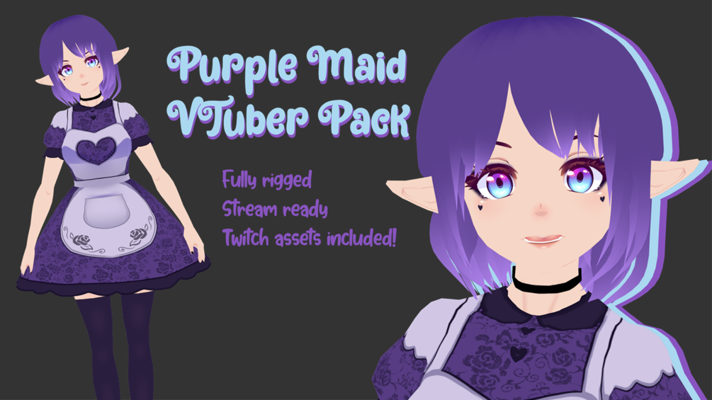Purple Maid VTuber Pack