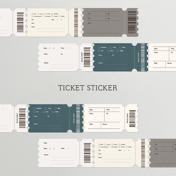 Ticket Stikcers (Digital Stickers for i Pad and Goodnotes app)