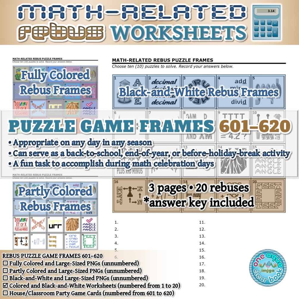 Rebus Puzzles Worksheet