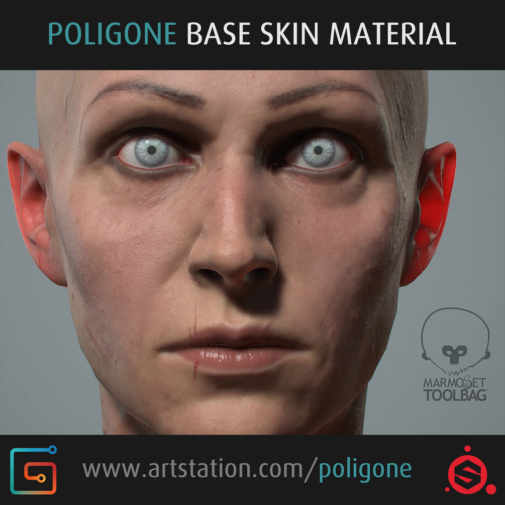 Poligone Realistic Base Skin Smart Material for Substance Painter