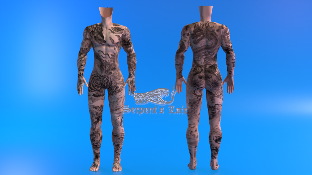 Dragons Japanese Tattoo Texture (Ace Base V4)