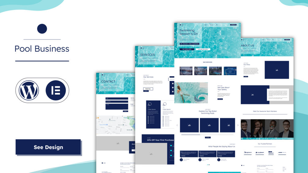 WordPress Elementor Based Pool Template