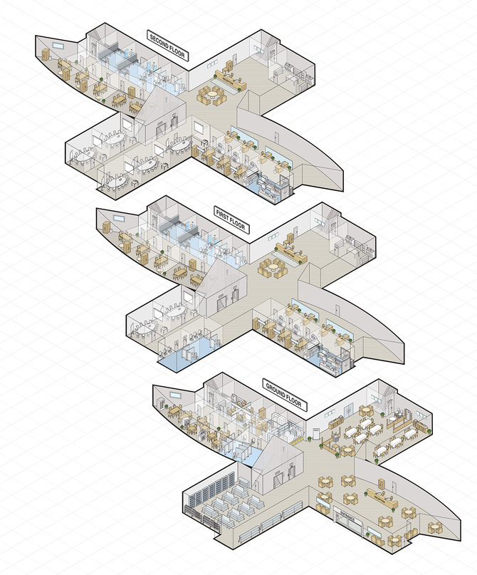 Office Building Floors Vector Isometric
