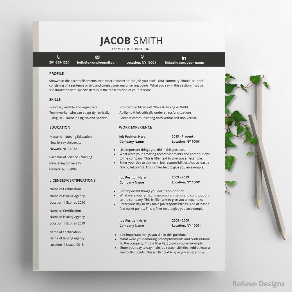 The "Jacob" Resume Template