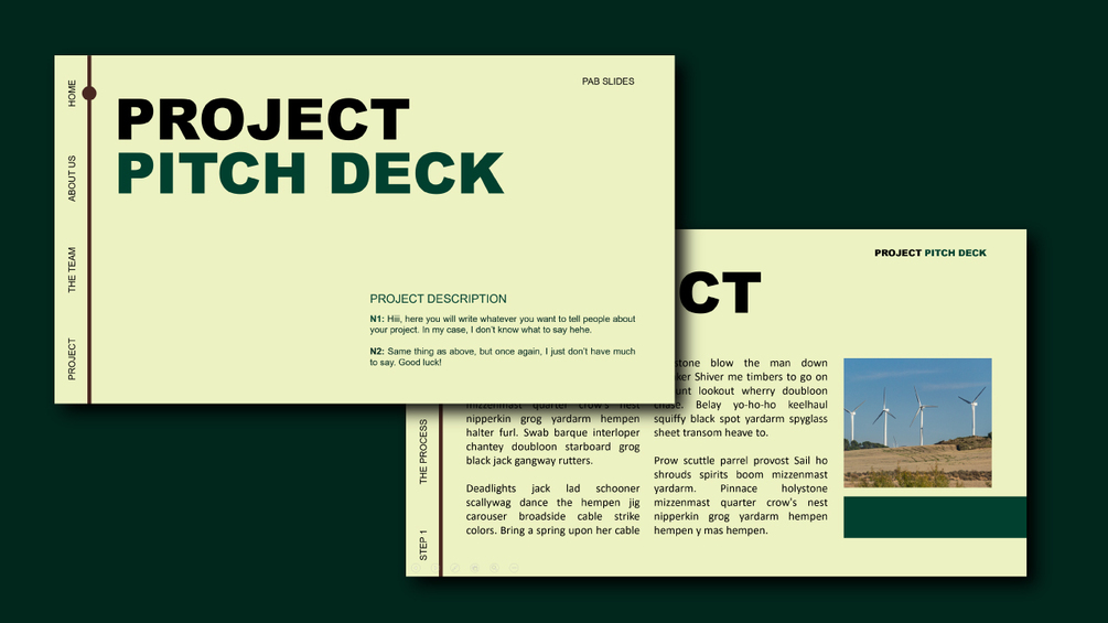 Project pitch deck